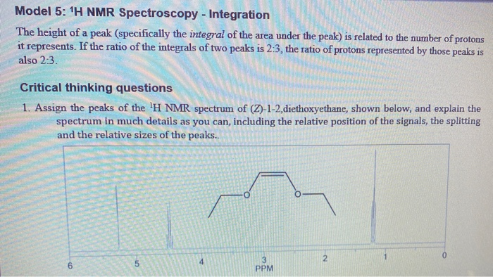 Solved Model 5: 'H NMR Spectroscopy - Integration The height | Chegg.com