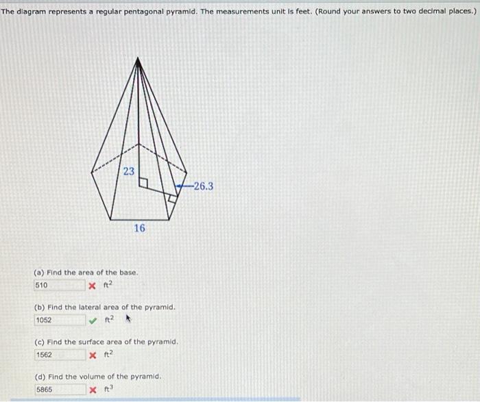 Solved The diagram represents a regular pentagonal pyramid. | Chegg.com