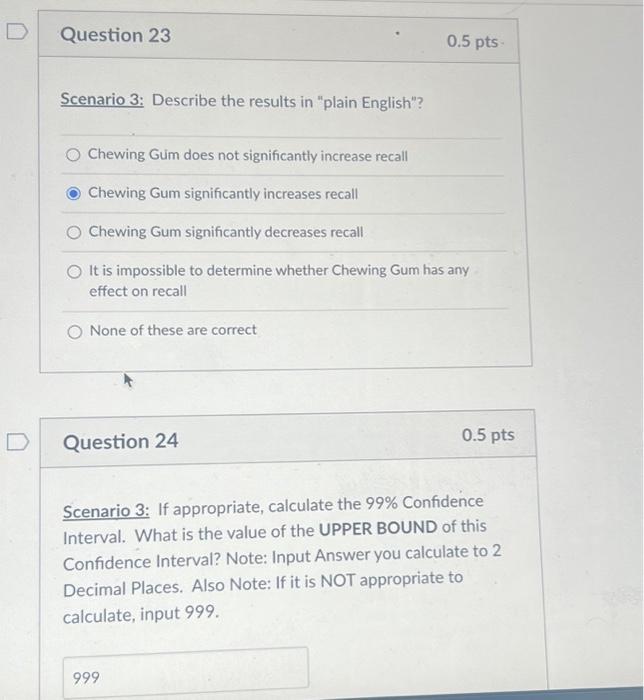 Solved Use following info for next 6 questions. Scenario 3: | Chegg.com