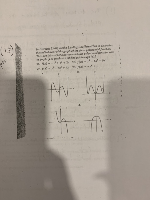 Solved 115 In Exercises 25-28, we the Leading Coefficient | Chegg.com