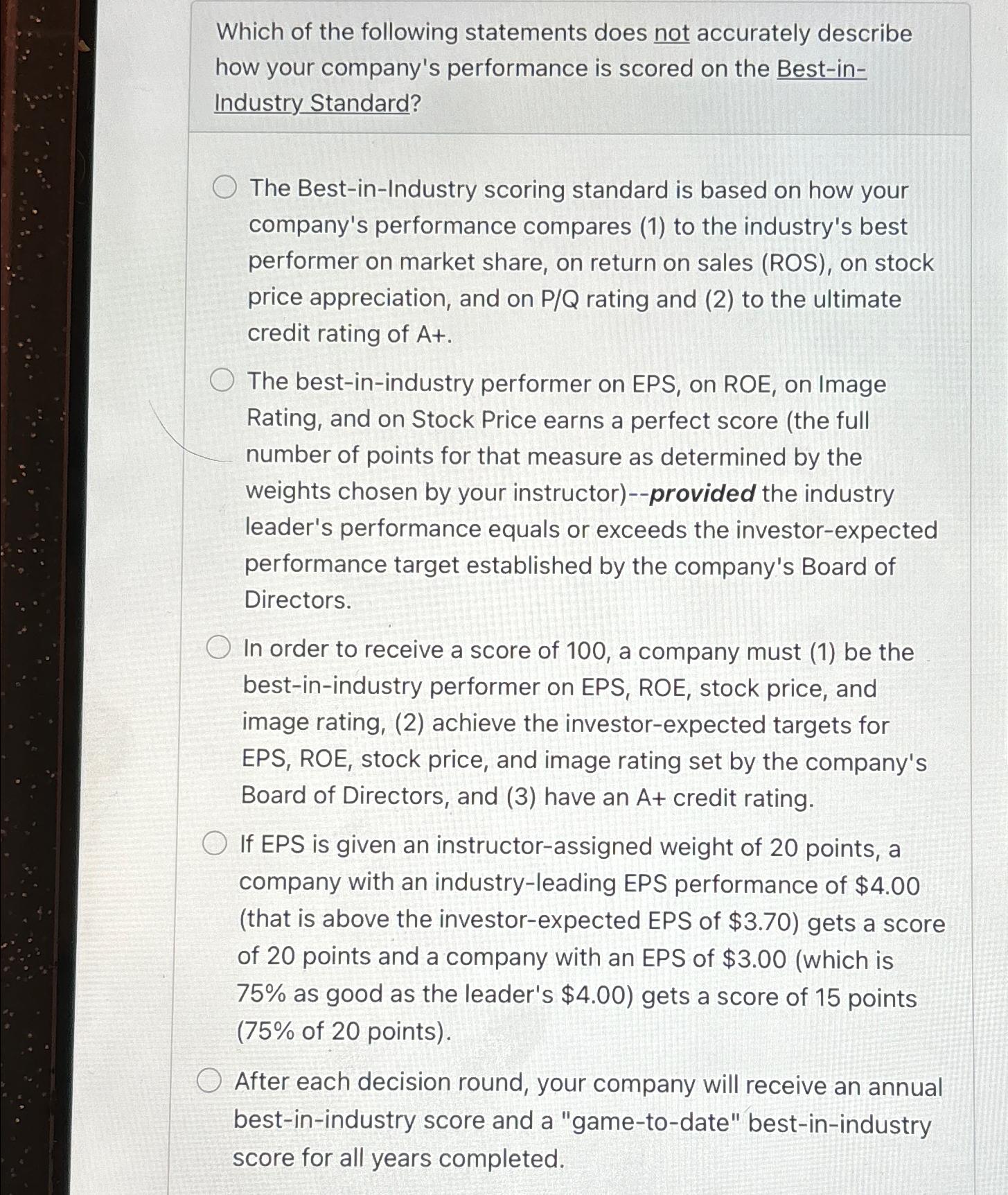 Solved Which of the following statements does not accurately | Chegg.com