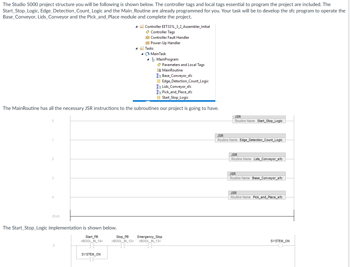develop the flow chart for the Base_Conveyor based on | Chegg.com