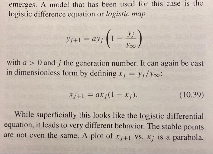 Problem 38. Show that for the logistic difference | Chegg.com