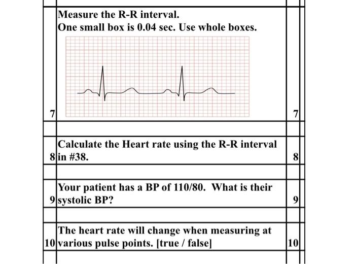 Solved Measure the R-R interval. One small box is 0.04 sec. | Chegg.com