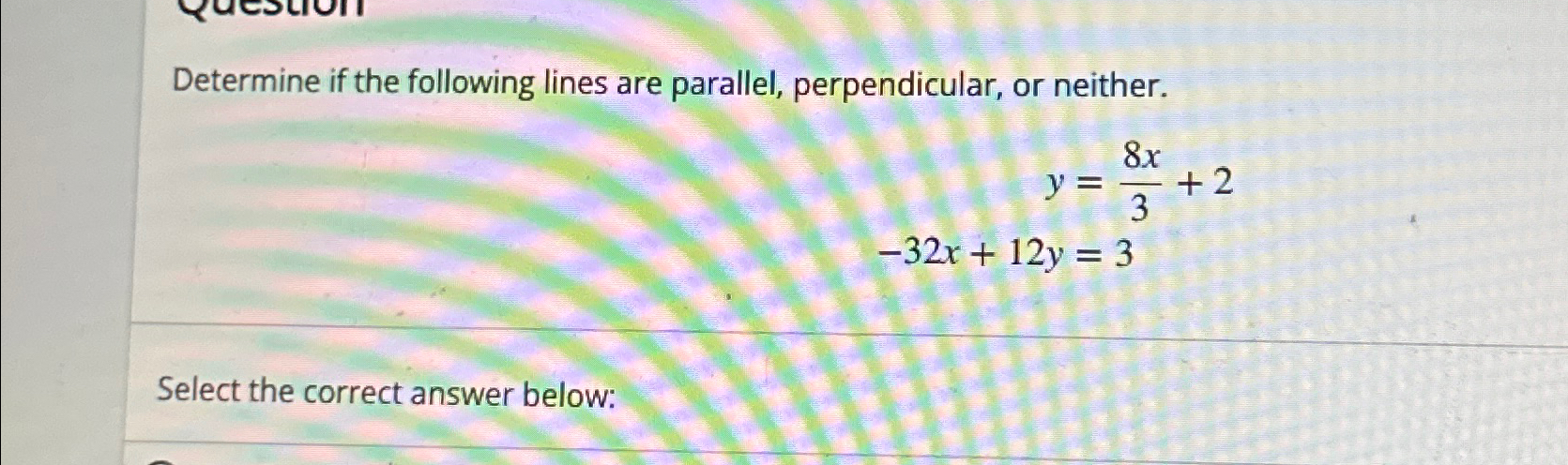 Determine if the following lines are parallel, | Chegg.com
