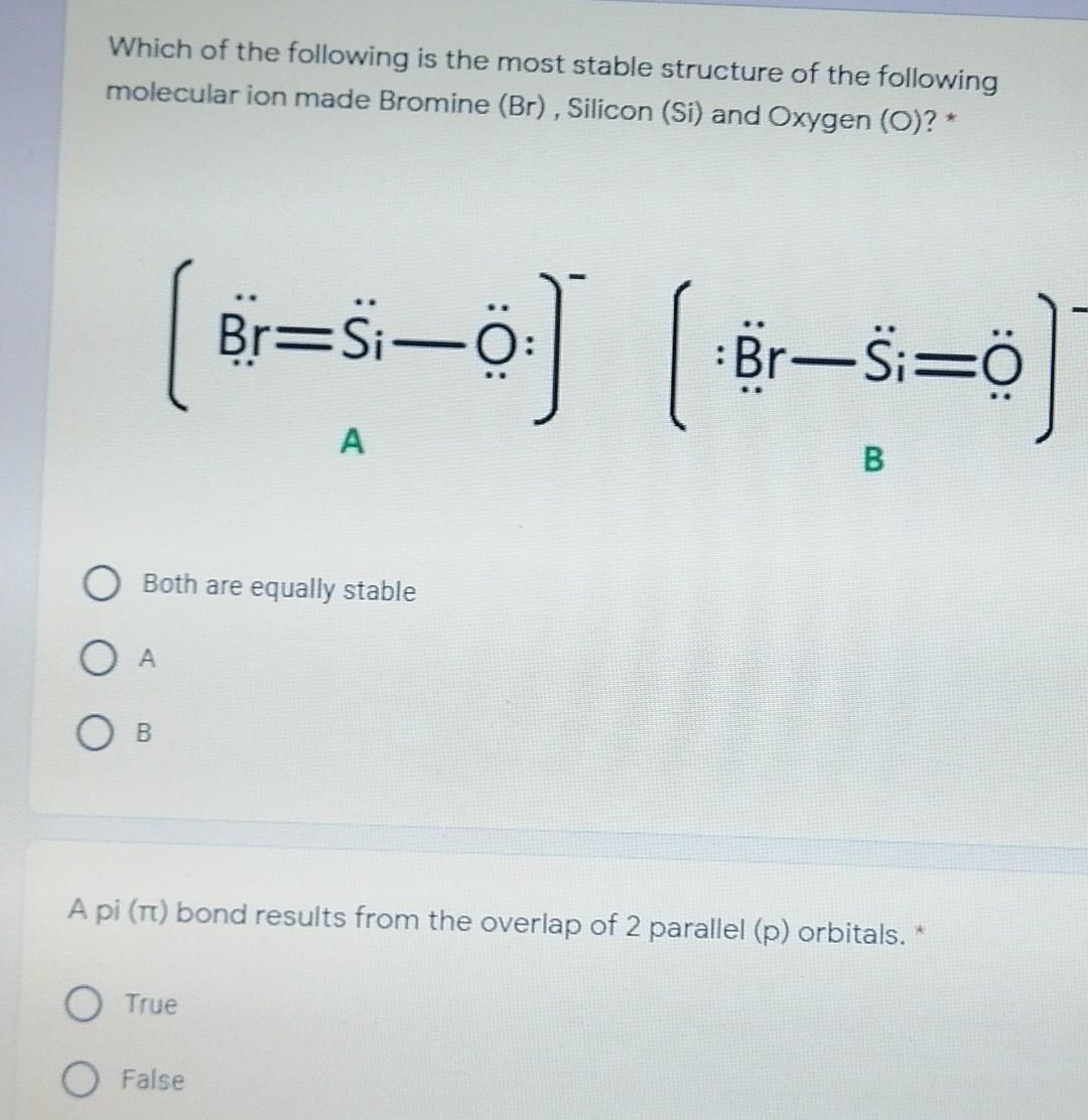 Solved Which of the following is the most stable structure | Chegg.com