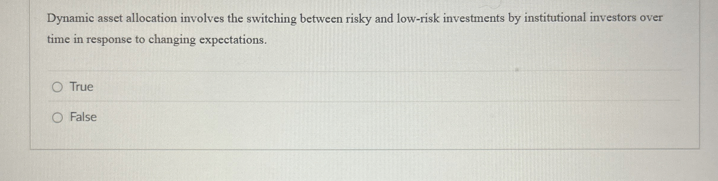 Solved Dynamic asset allocation involves the switching | Chegg.com