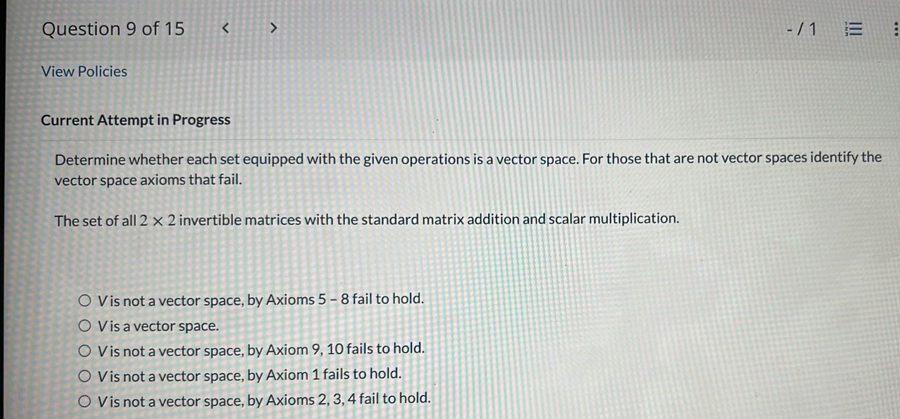 Question 9 ﻿of 15-1View PoliciesCurrent Attempt in | Chegg.com