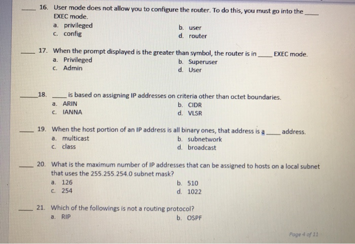 Solved 1. Basic routing protocols such as RIP version 1 and | Chegg.com
