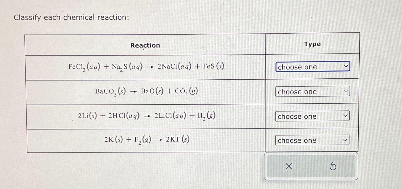 Solved Classify each chemical | Chegg.com