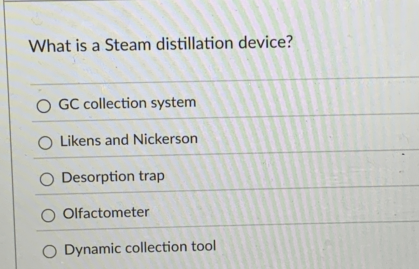Solved What is a Steam distillation device?GC collection | Chegg.com