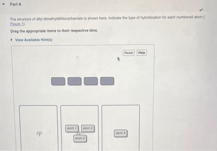 The structure of allyl dimethyldithiocarbamate is | Chegg.com