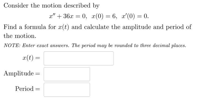 Solved Consider the motion described | Chegg.com