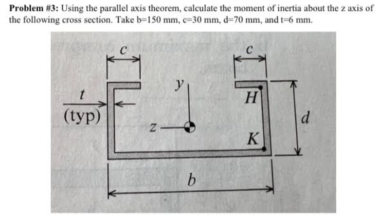 Solved Problem #3: Using the parallel axis theorem, | Chegg.com