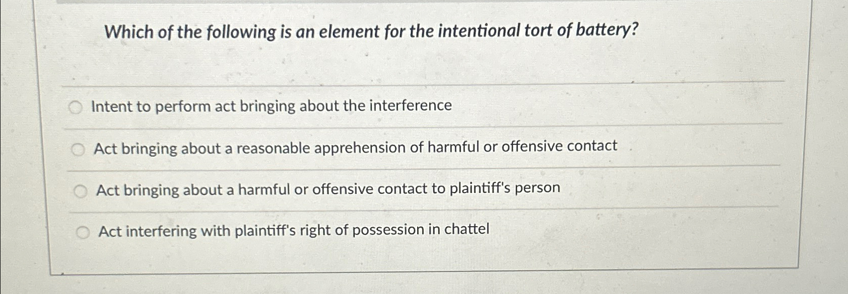 Solved Which of the following is an element for the | Chegg.com