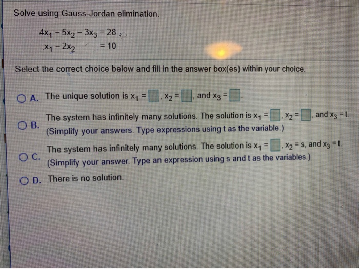 Solved Solve using augmented matrix methods. 3x1 X2 = -1 2x1 | Chegg.com