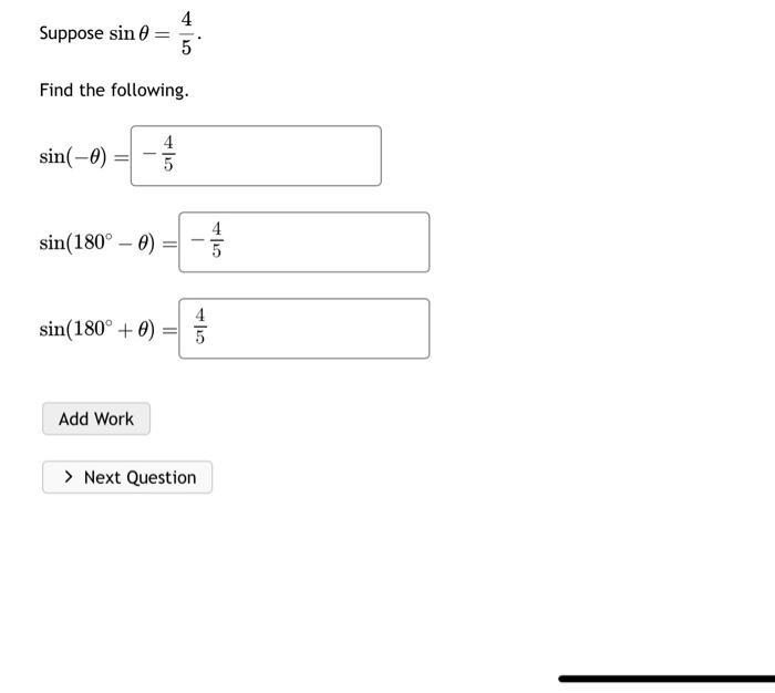 Solved Suppose sinθ=54. Find the following. | Chegg.com