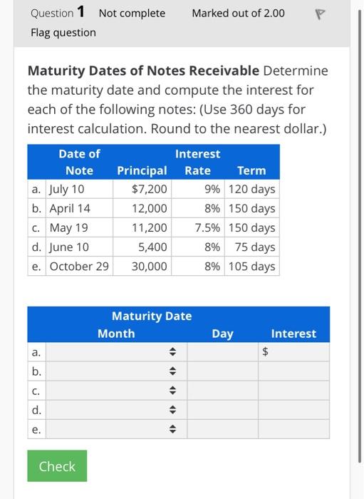 Solved Marked out of 2.00 P Question 1 Not complete Flag | Chegg.com