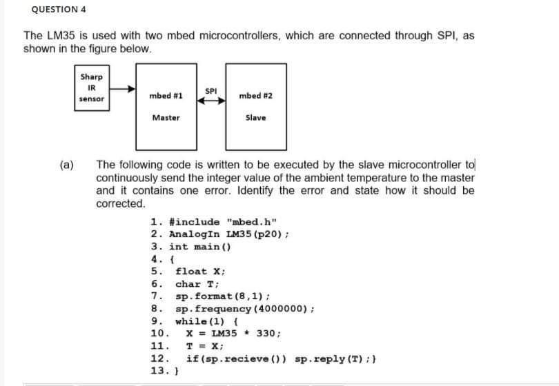 Solved QUESTION 4 The LM35 is used with two mbed | Chegg.com