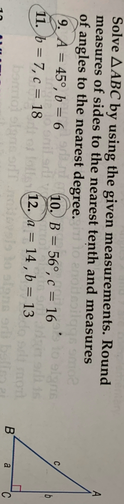 Solved Solve ????ABC ﻿by using the given measurements. | Chegg.com