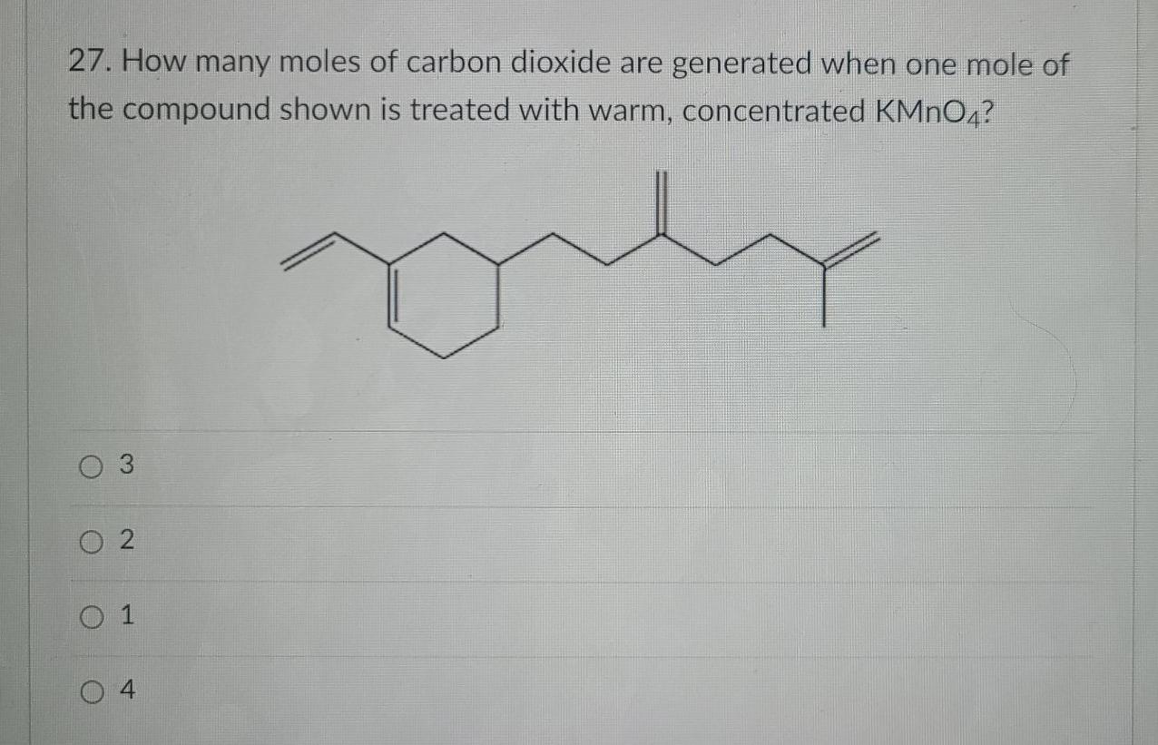 Solved 27. How many moles of carbon dioxide are generated | Chegg.com