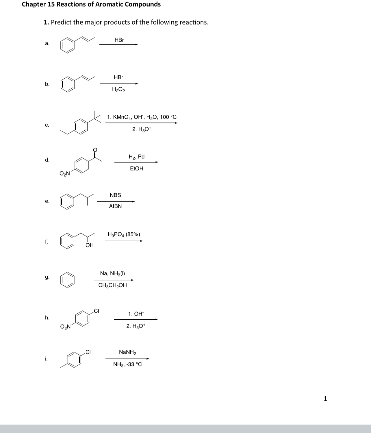 Solved Chapter 15 ﻿Reactions of Aromatic CompoundsPredict | Chegg.com