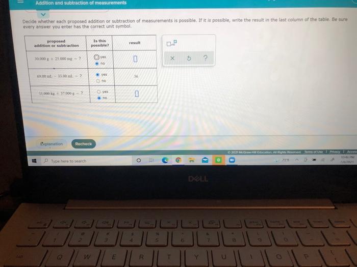 Solved Addition and subtraction of measurements Decide | Chegg.com