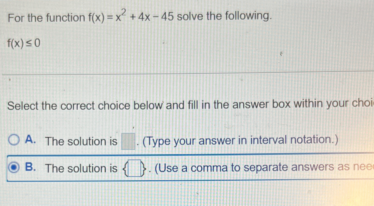Solved For the function f(x)=x2+4x-45 ﻿solve the | Chegg.com