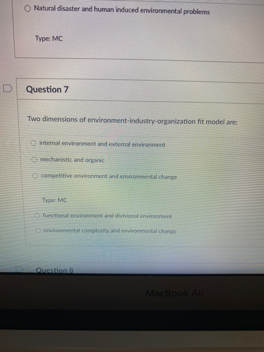 Solved Natural disaster and human induced environmental | Chegg.com