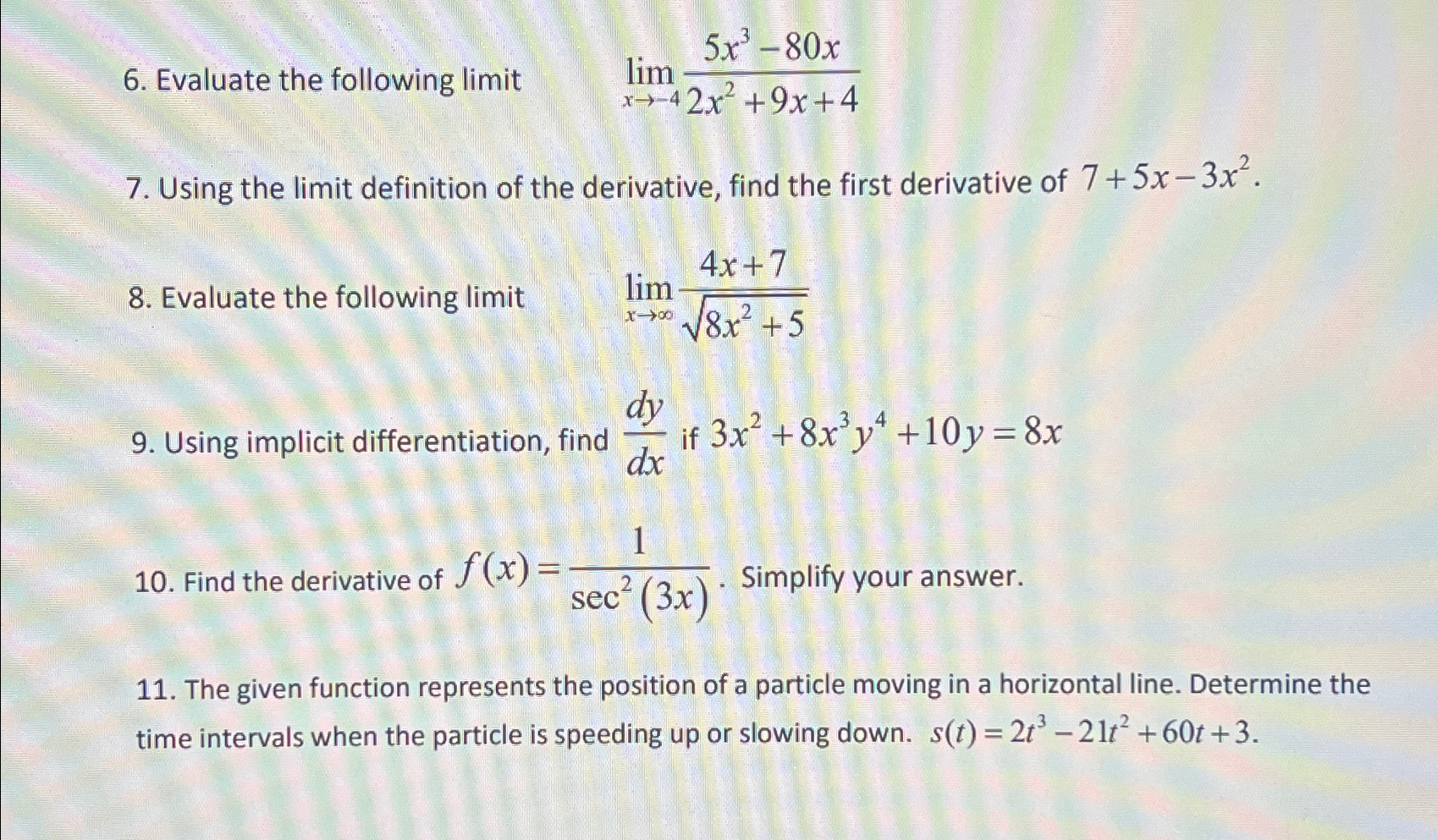 Solved 6. ﻿Evaluate the following limit | Chegg.com