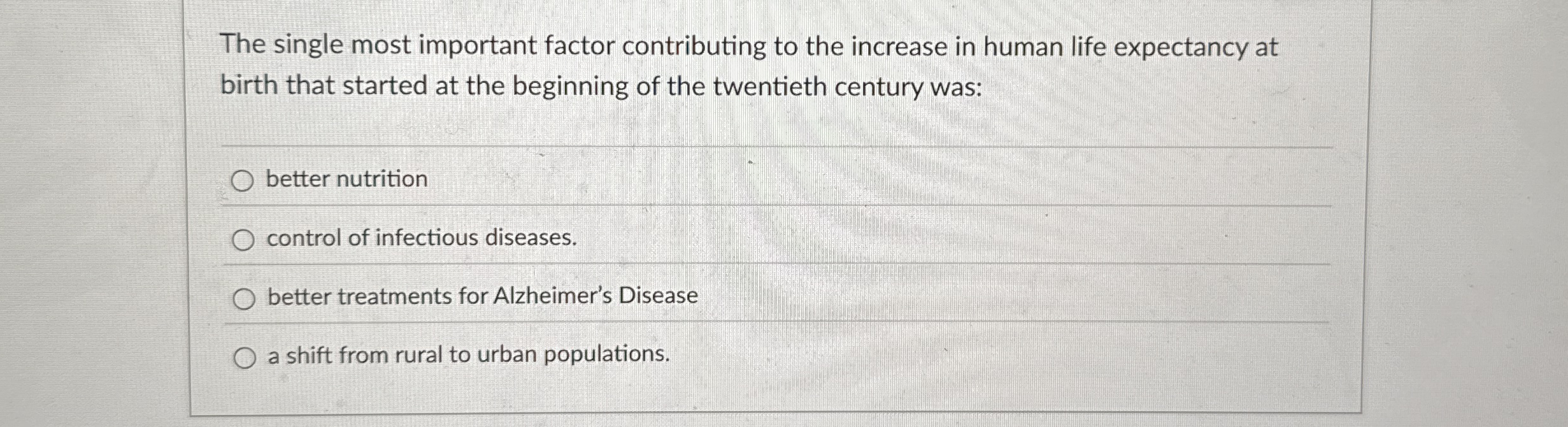 Solved The single most important factor contributing to the | Chegg.com