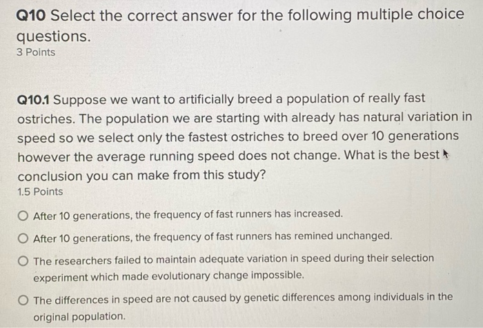 Solved Q10 Select the correct answer for the following | Chegg.com