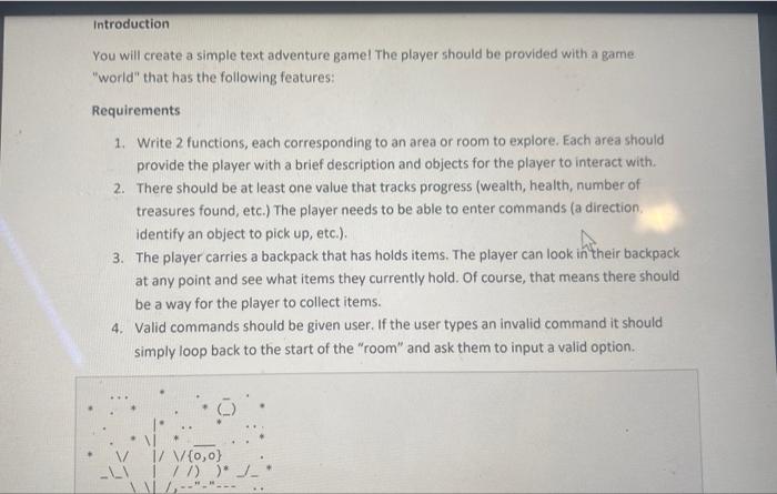 Solved create a text adventure game using PYTHON ONLY* | Chegg.com