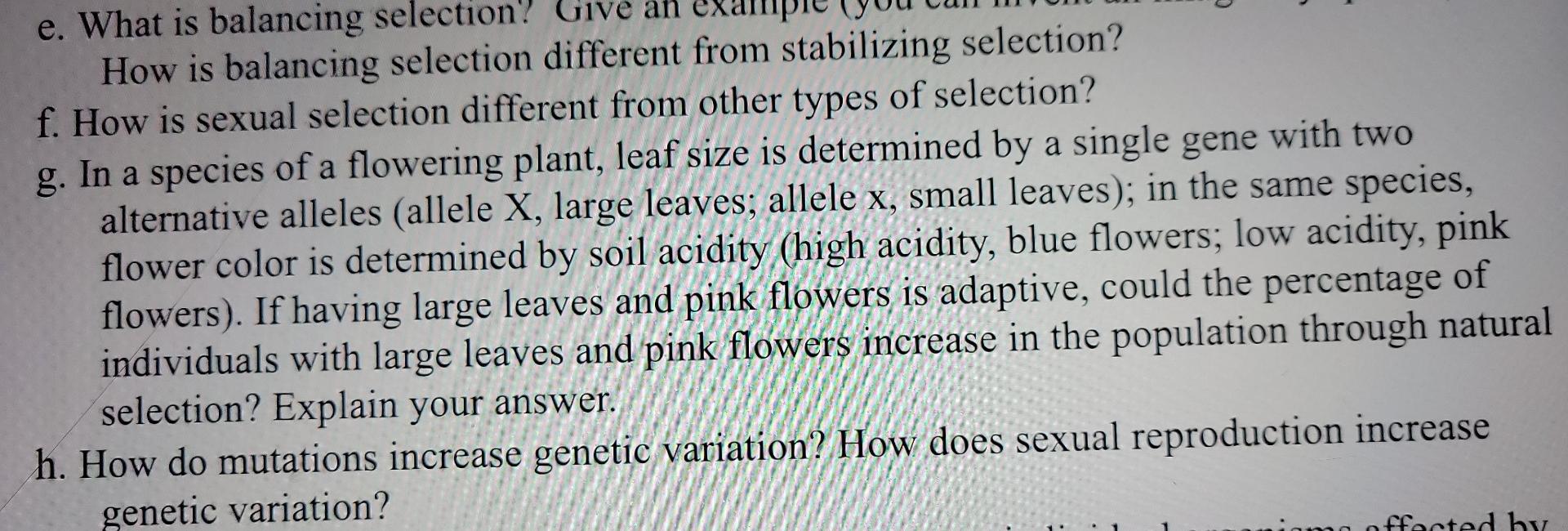 Solved How is balancing selection different from stabilizing | Chegg.com