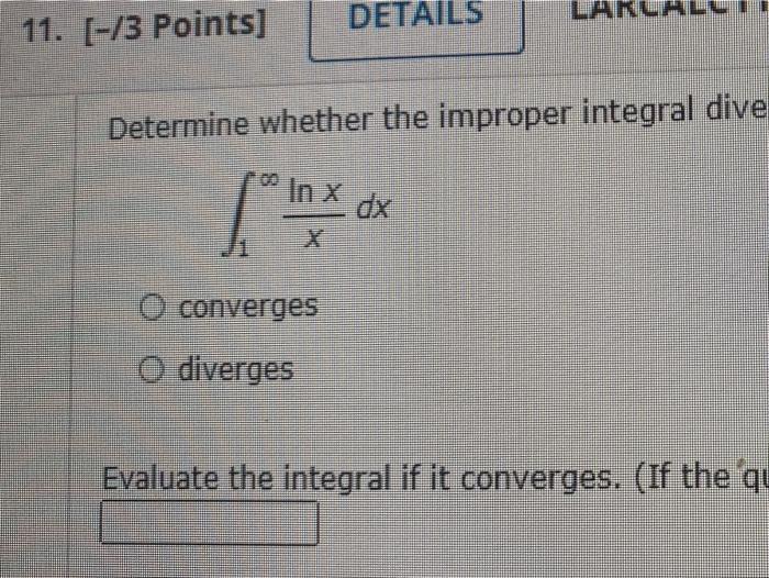 Solved DETAILS LAR 11. [-/3 Points] Determine whether the | Chegg.com