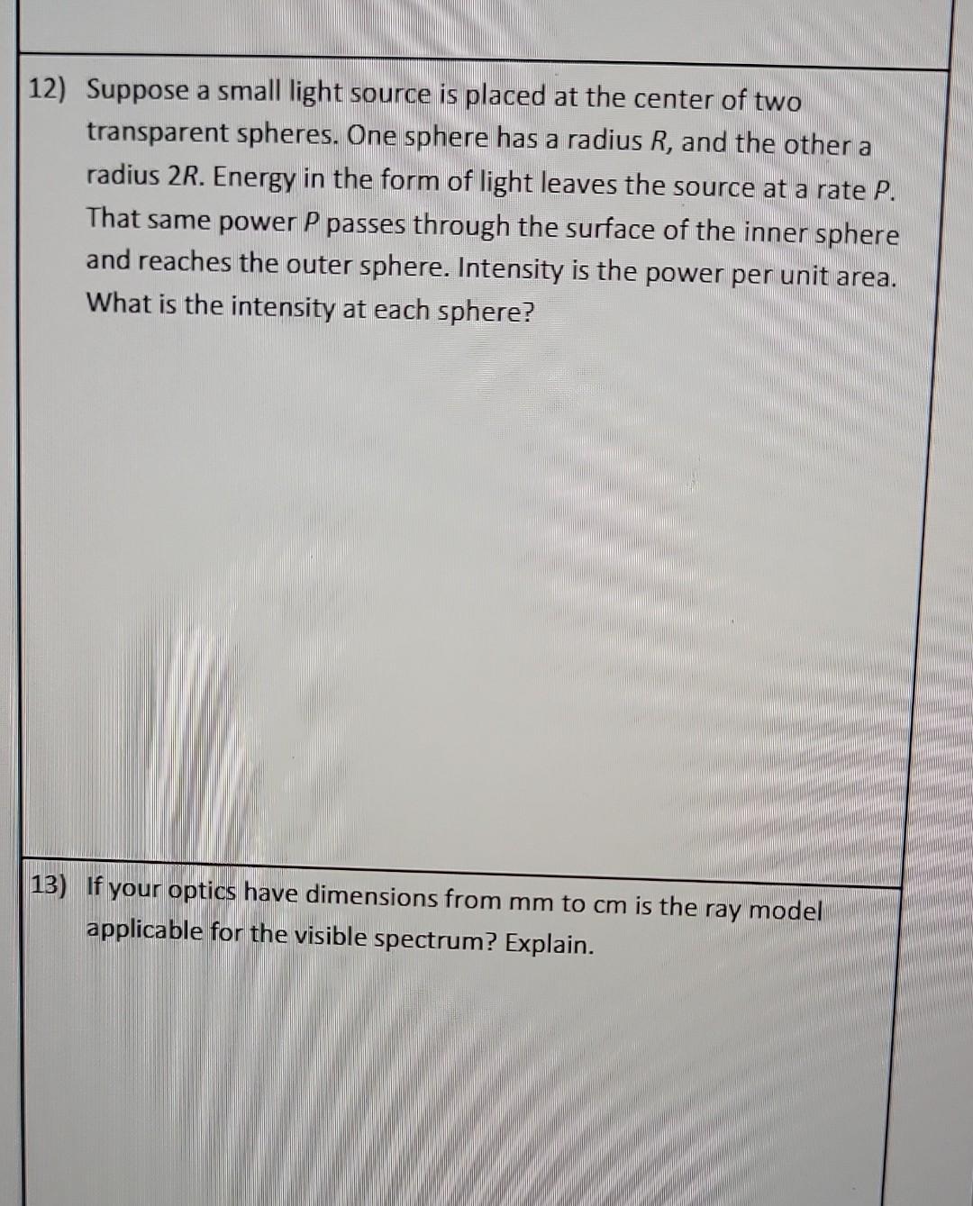 Solved 12) Suppose a small light source is placed at the | Chegg.com
