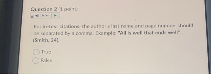 For in-text citations, the author's last name and | Chegg.com