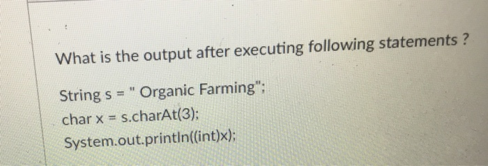 Solved What is the output after executing following | Chegg.com