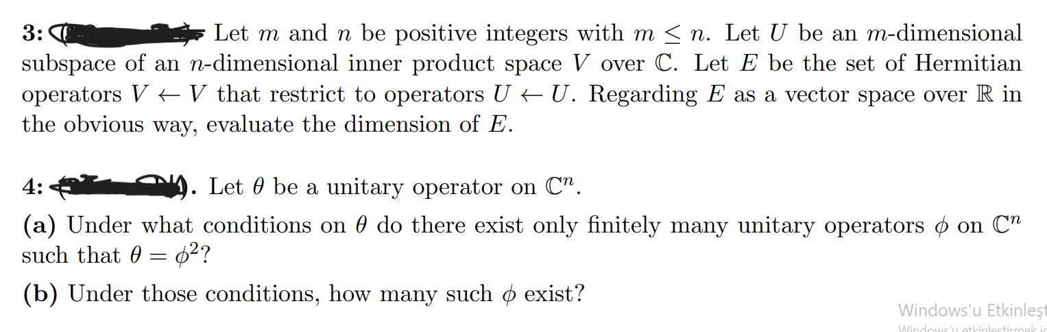 Solved 3: Let m ﻿and n ﻿be positive integers with m≤n. ﻿Let | Chegg.com