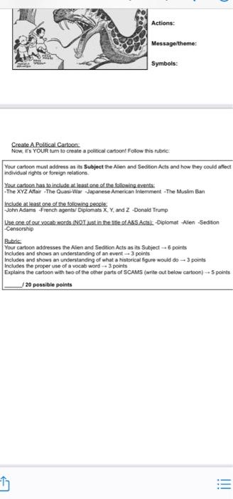 Actions: Message/theme: Symbols: Create A Pollical | Chegg.com