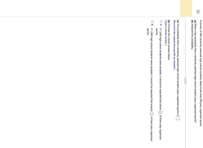 Solved A survey of 400 randomly selected hight school | Chegg.com
