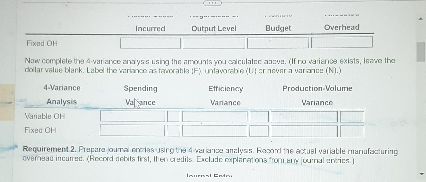 Solved Record the variable manufacturing overhead allocated. | Chegg.com