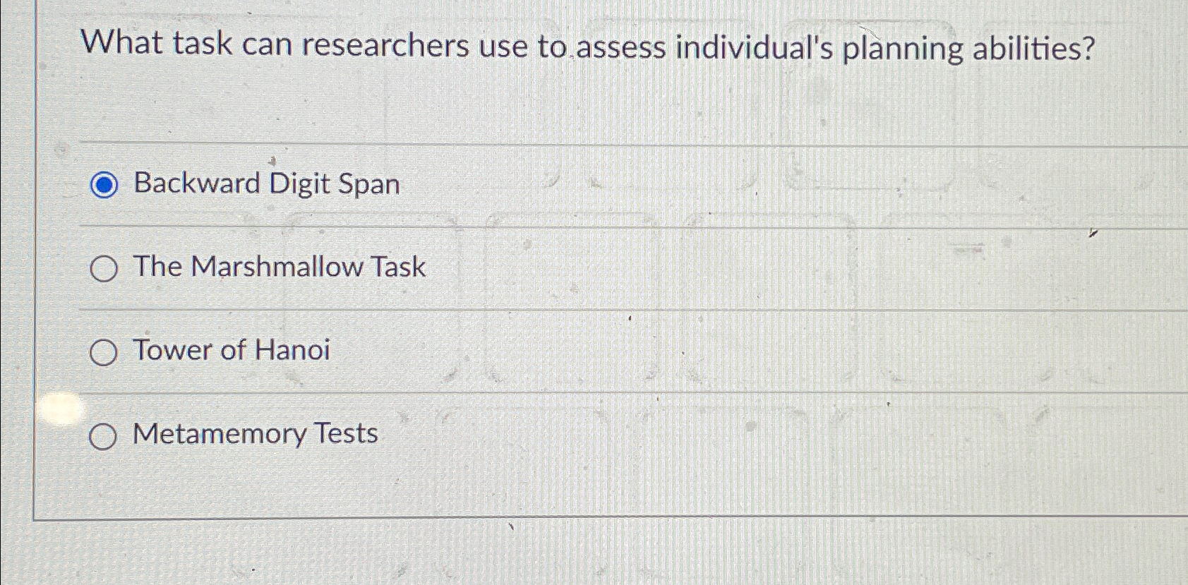 Solved What task can researchers use to assess individual's | Chegg.com