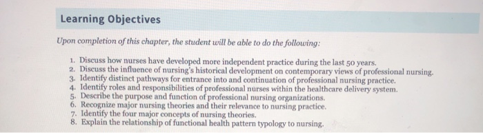 Solved Learning Objectives Upon completion of this chapter, | Chegg.com