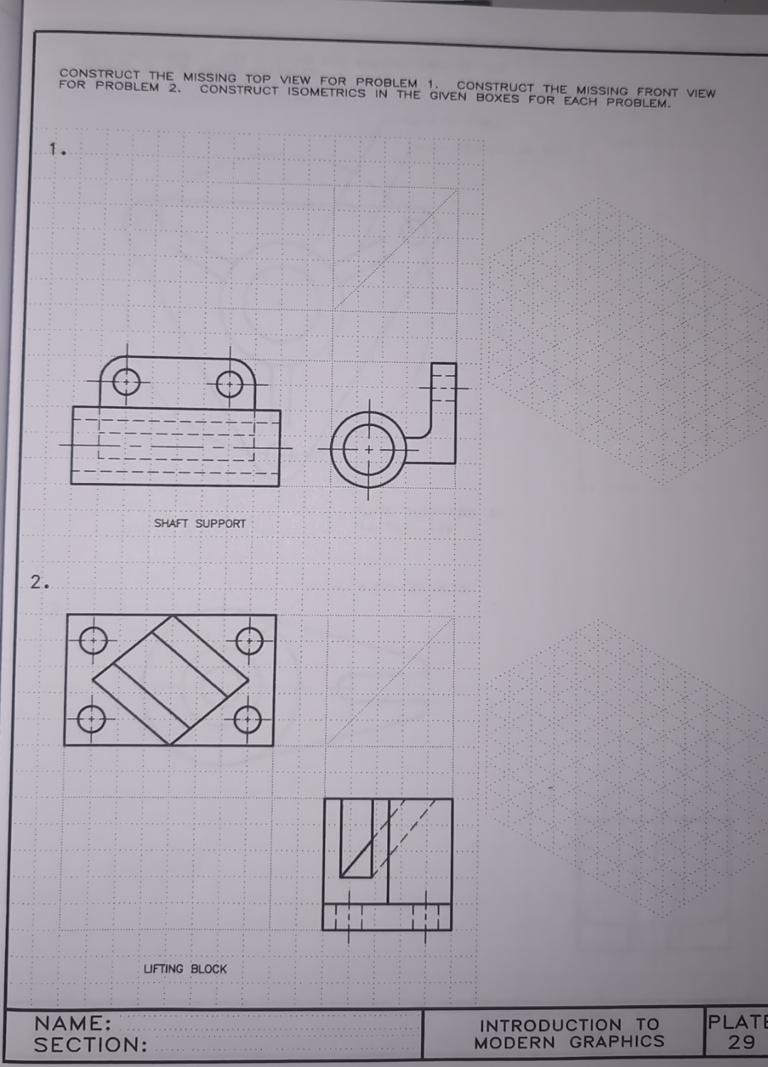 Solved CONSTRUCT THE MISSING TOP VIEW FOR PROBLEM 1. | Chegg.com