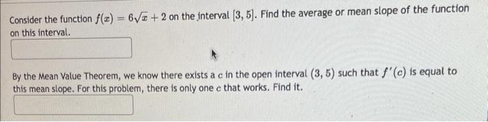 Solved Consider the function f(x)=6x+2 on the interval | Chegg.com