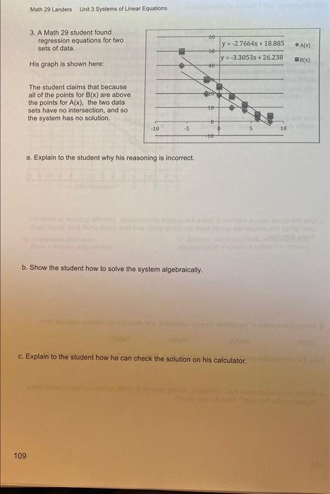 Solved Mum 20 Landers Unit 3 Systems of Linear Equi Name: | Chegg.com