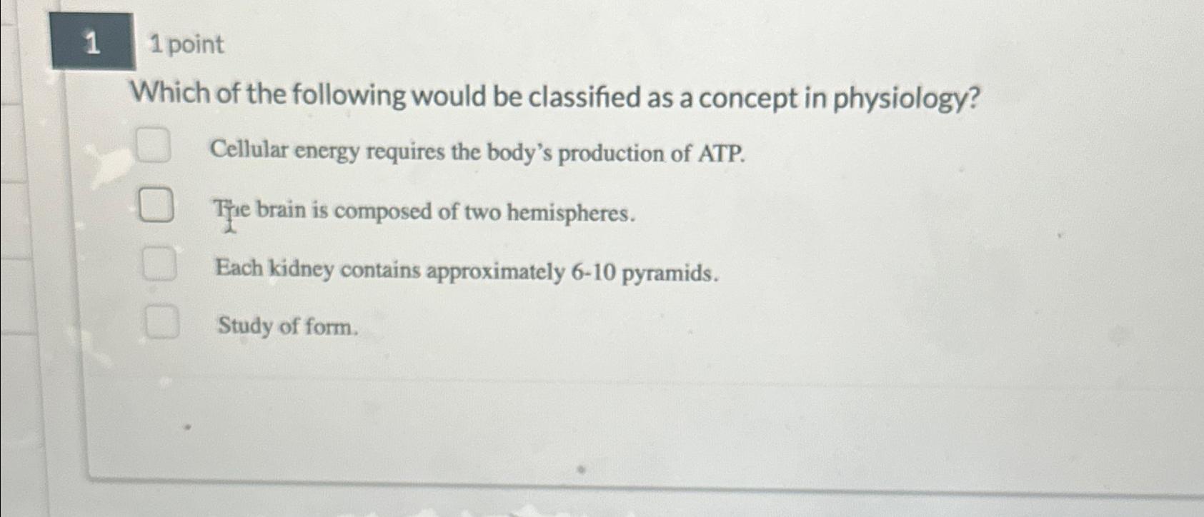Solved 11 ﻿pointWhich of the following would be classified | Chegg.com