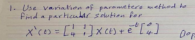 Solved Use variation of parameters method to Find a | Chegg.com