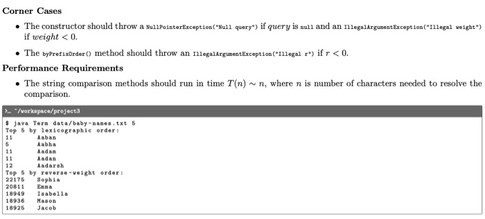 Problem 1. (Autocomplete Term) Implement an immutable | Chegg.com